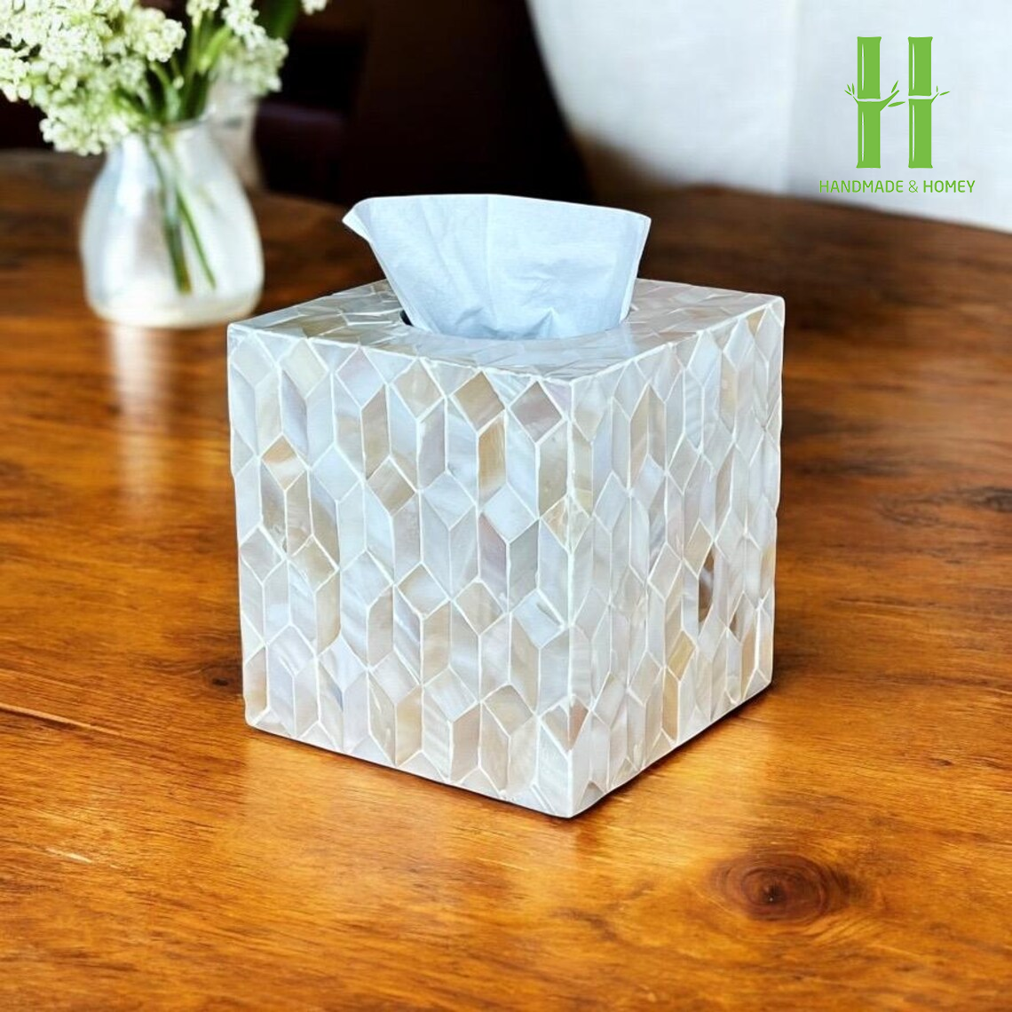 Home Decor: TM 047 Mother of Pearl Inlay Tissue Box